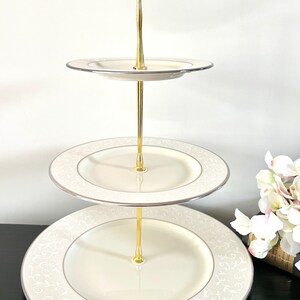 Lenox Pearl Innocence Cake Stand ONLY for Afternoon Tea (vintage China ...