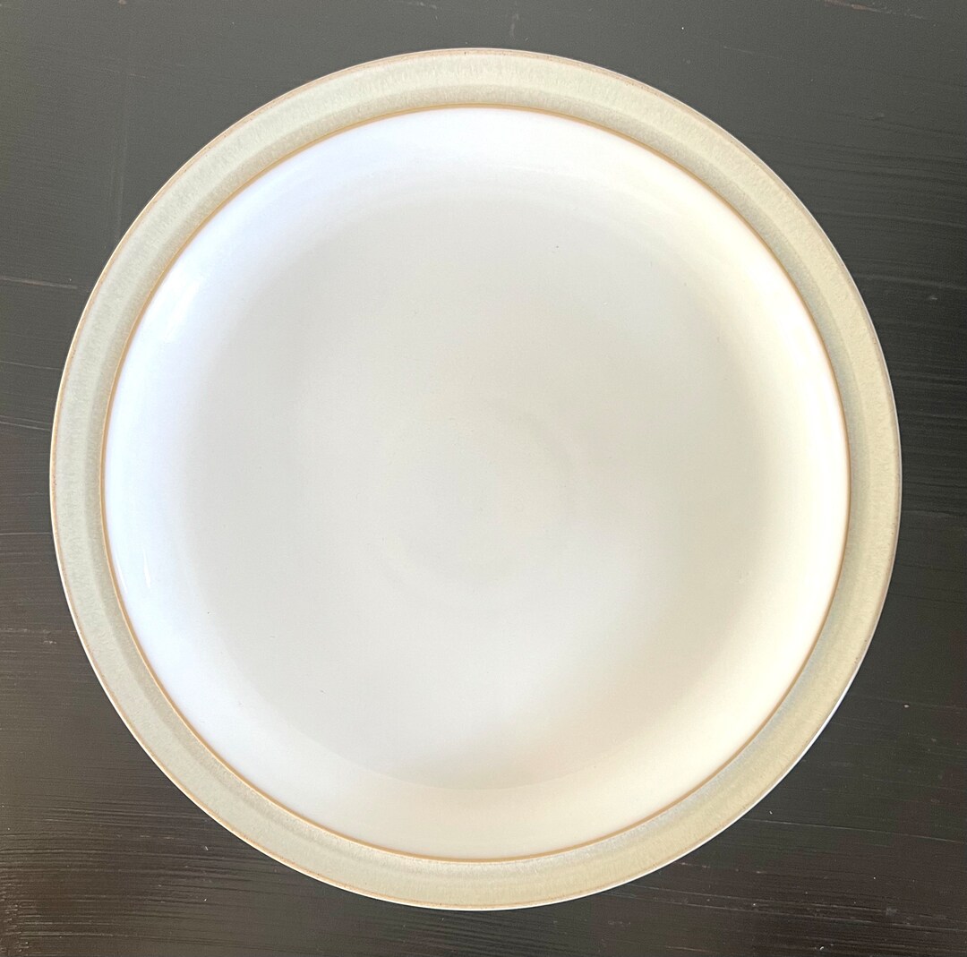 Stoneware Dinner Plate by Denby in Cream Linen Pattern - Etsy