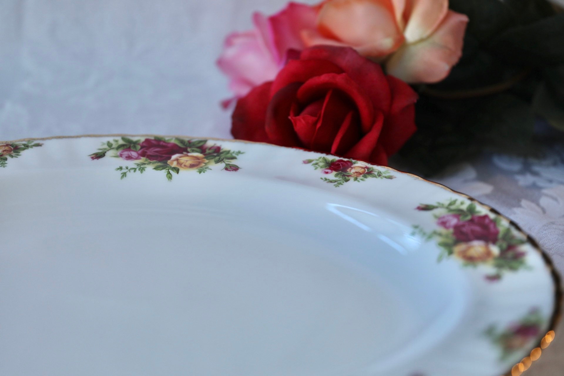 Royal Alberts Old Country Roses Large 13 1/4 Oval Serving | Etsy