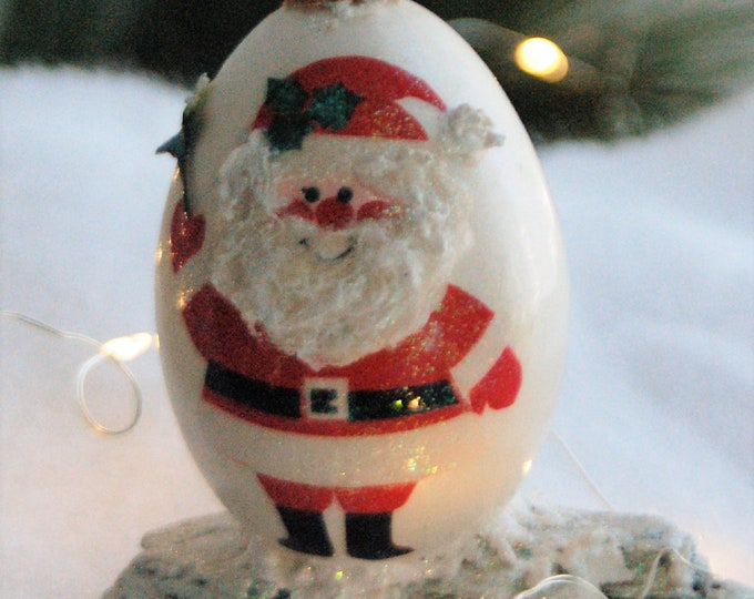 Hand Painted Santa Egg, Santa Claus Egg, Santa Claus, Wooden Egg - Etsy