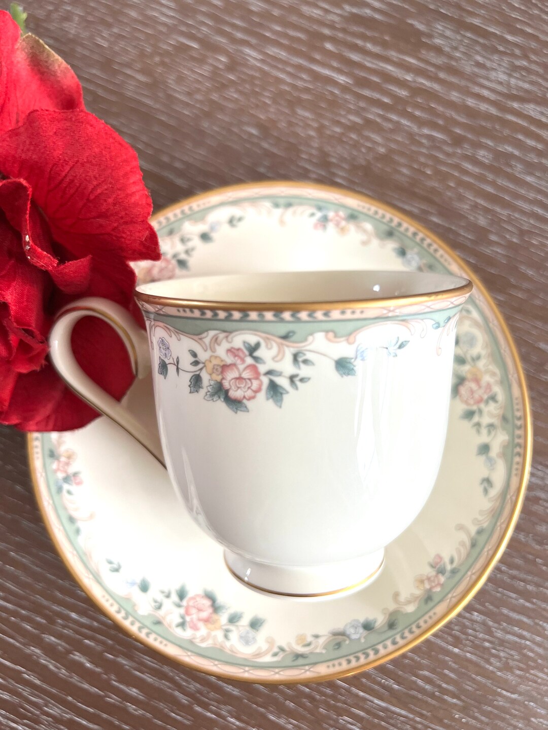 Lenox Spring Vista Footed Cup & Saucer Set - Etsy