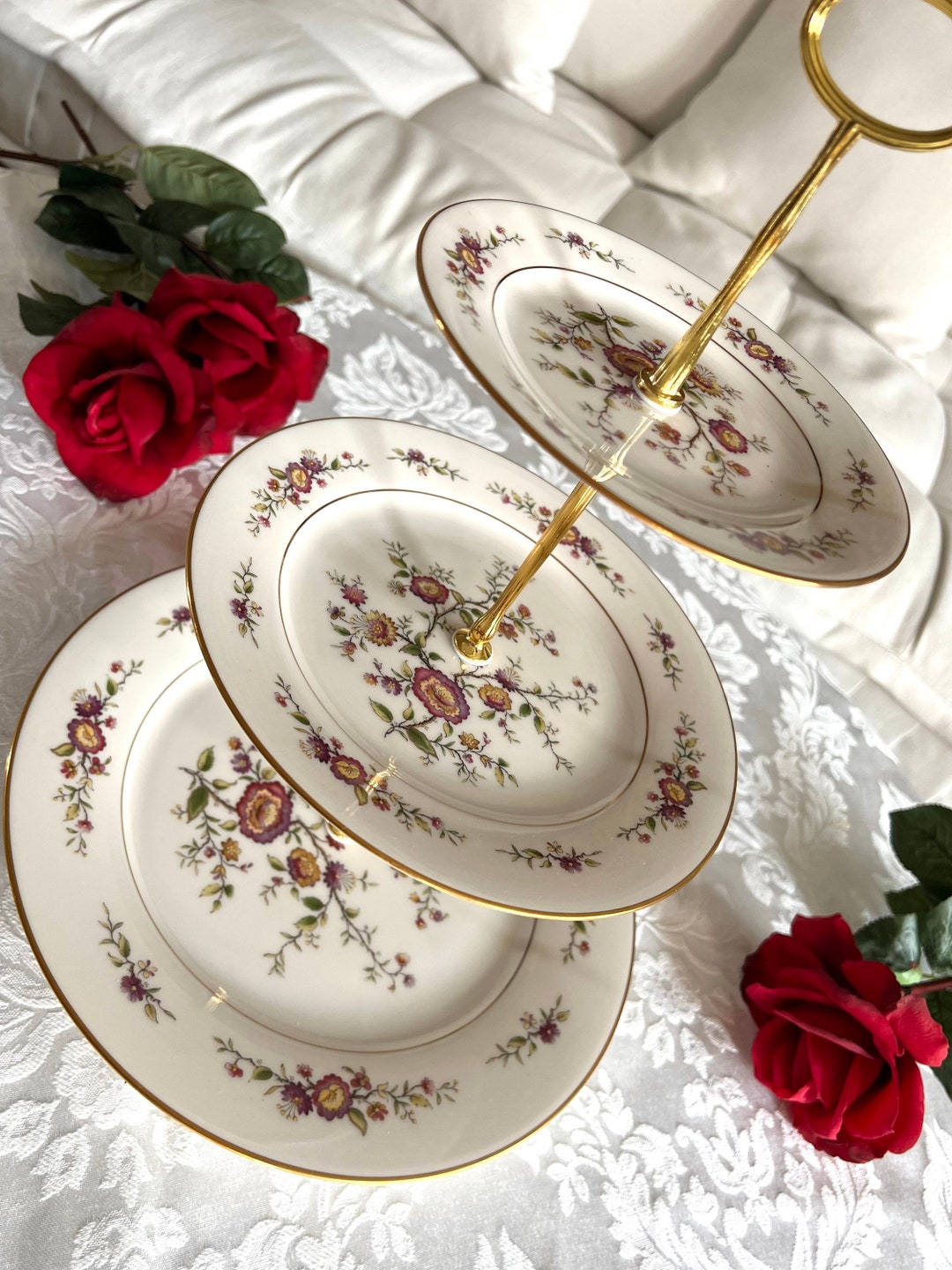 3-tier Cake Stand by Noritake Ivory China in Asian Song 7151 - Etsy