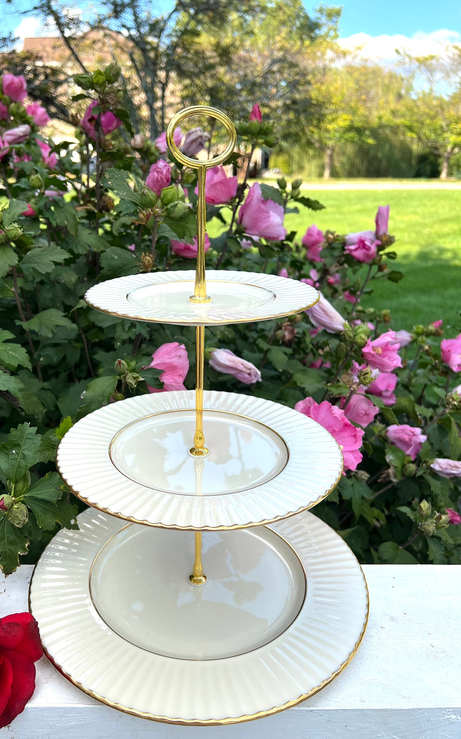 3 Tier Cake Stand by Lenox (citation Gold) for Afternoon Tea (vintage ...