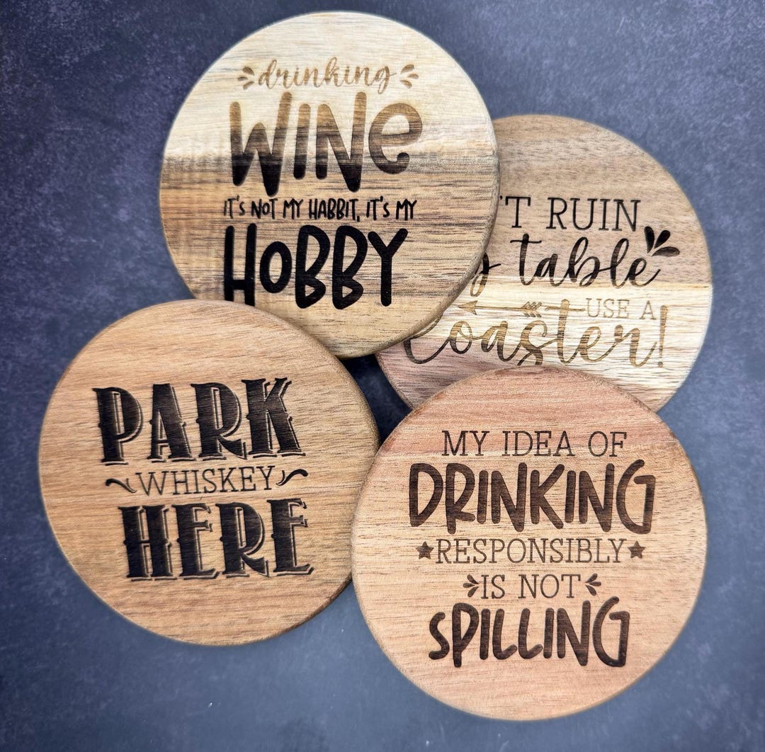 Engraved Wooden Coasters, Personalized Wooden Coasters, Custom Wedding ...