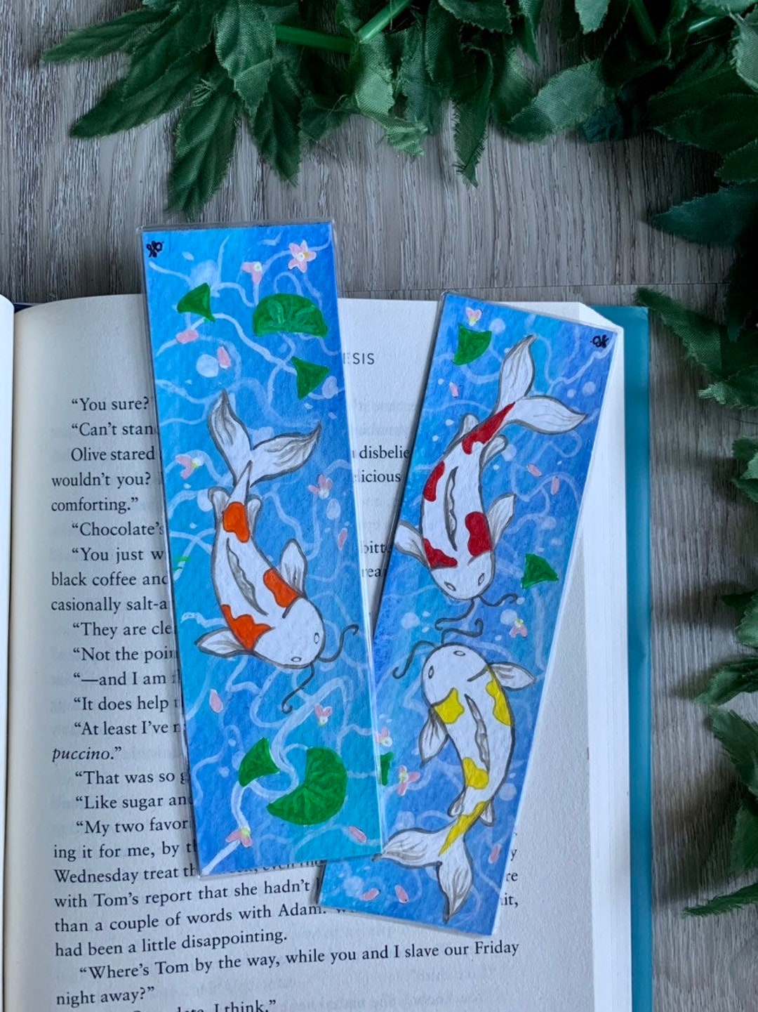 Koi Fish Bookmarks Koi Fish Pond Handmade Bookmarks Bookmark Set Book ...