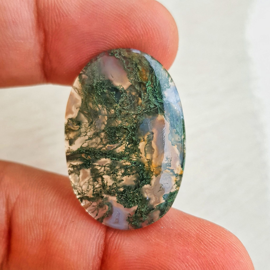 Natural Moss agate Gemstone Moss agate Cabochon AAA Quality | Etsy