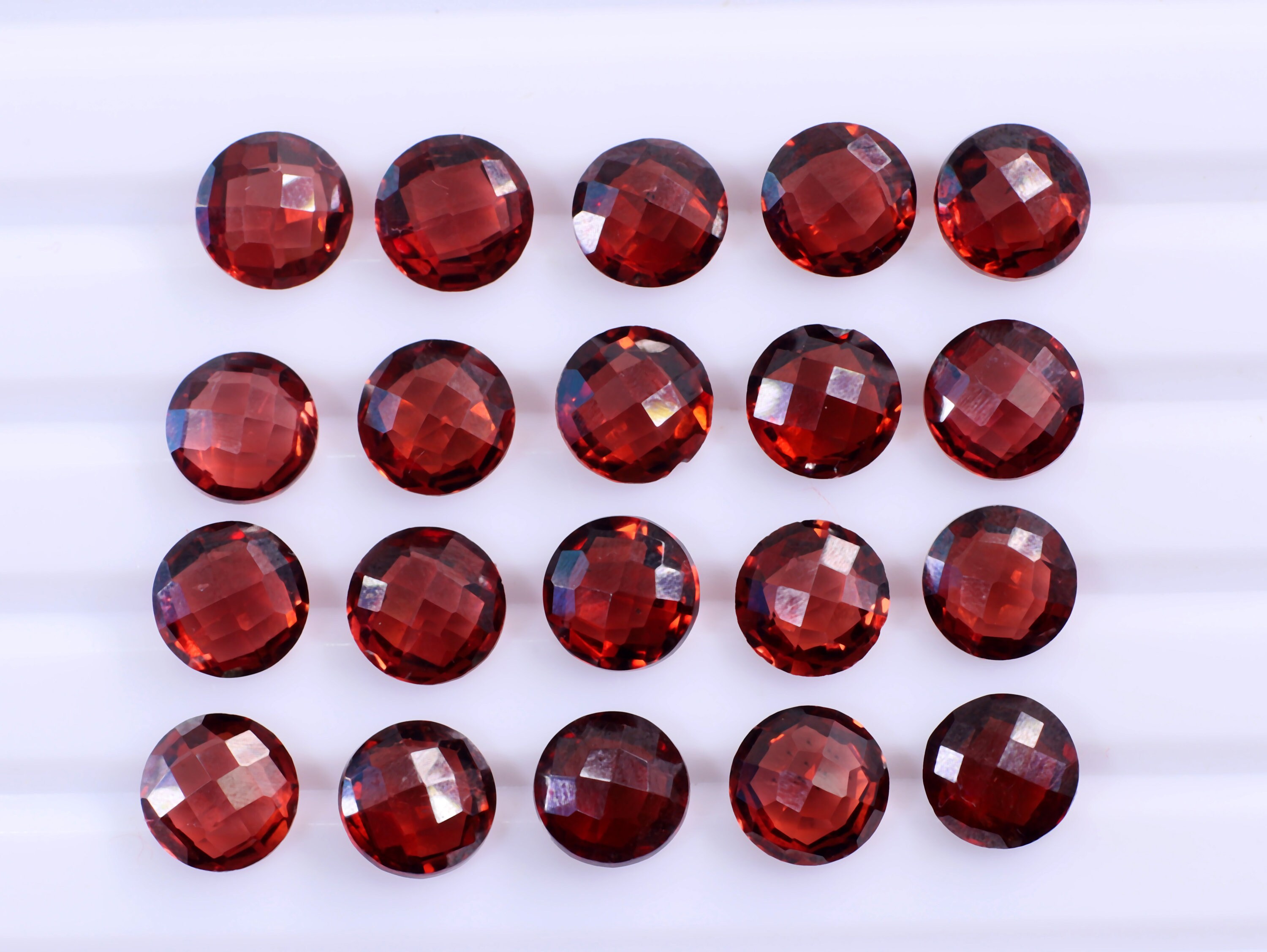 Natural Red Garnet Round Checker Briolette Faceted Cut - Etsy
