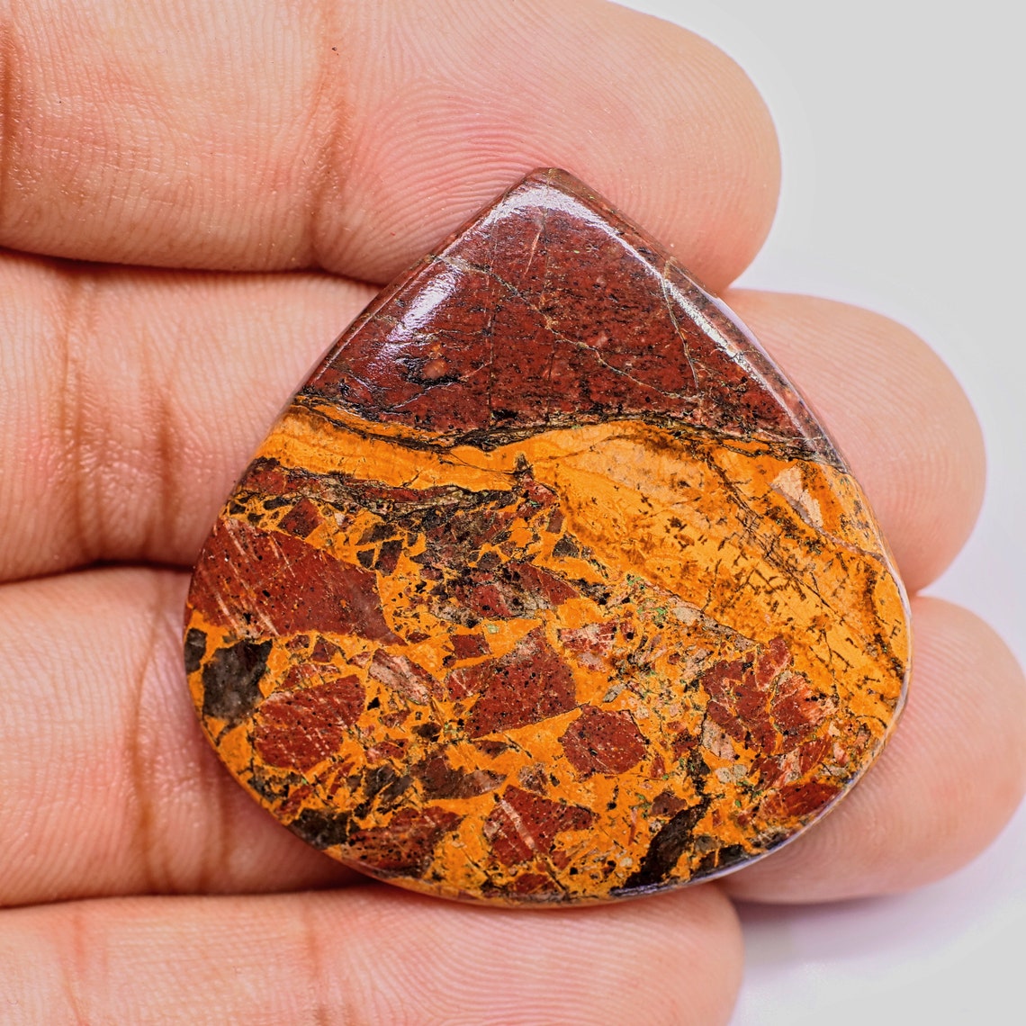 Natural Crown jasper red jasper cabochon loose gemstone for | Etsy