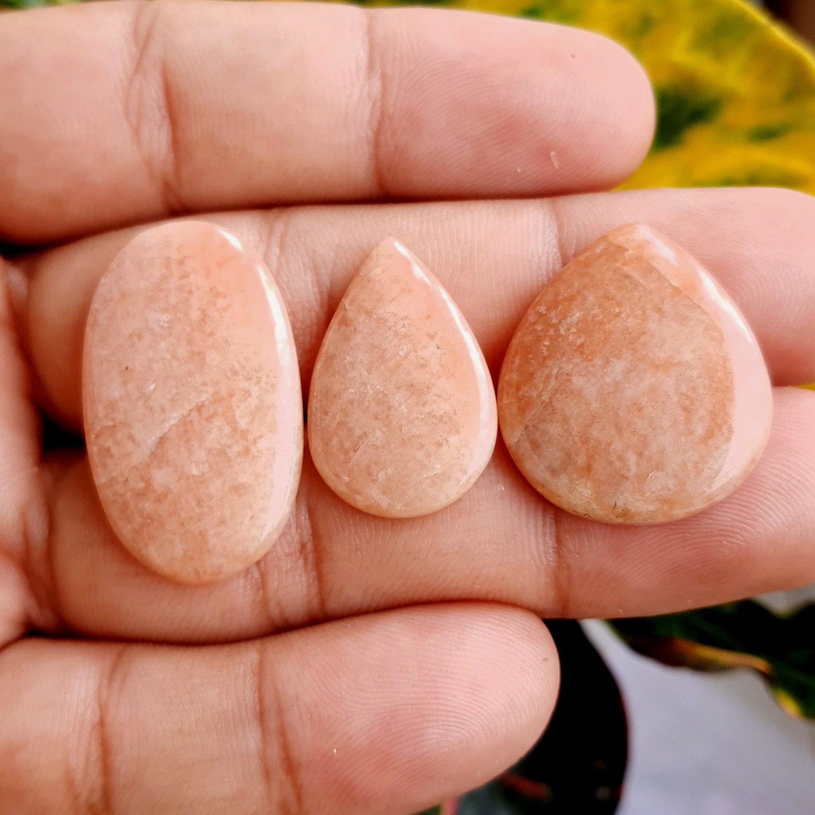 Natural Peach Amazonite Cabochon flashy orange amazonite | Etsy