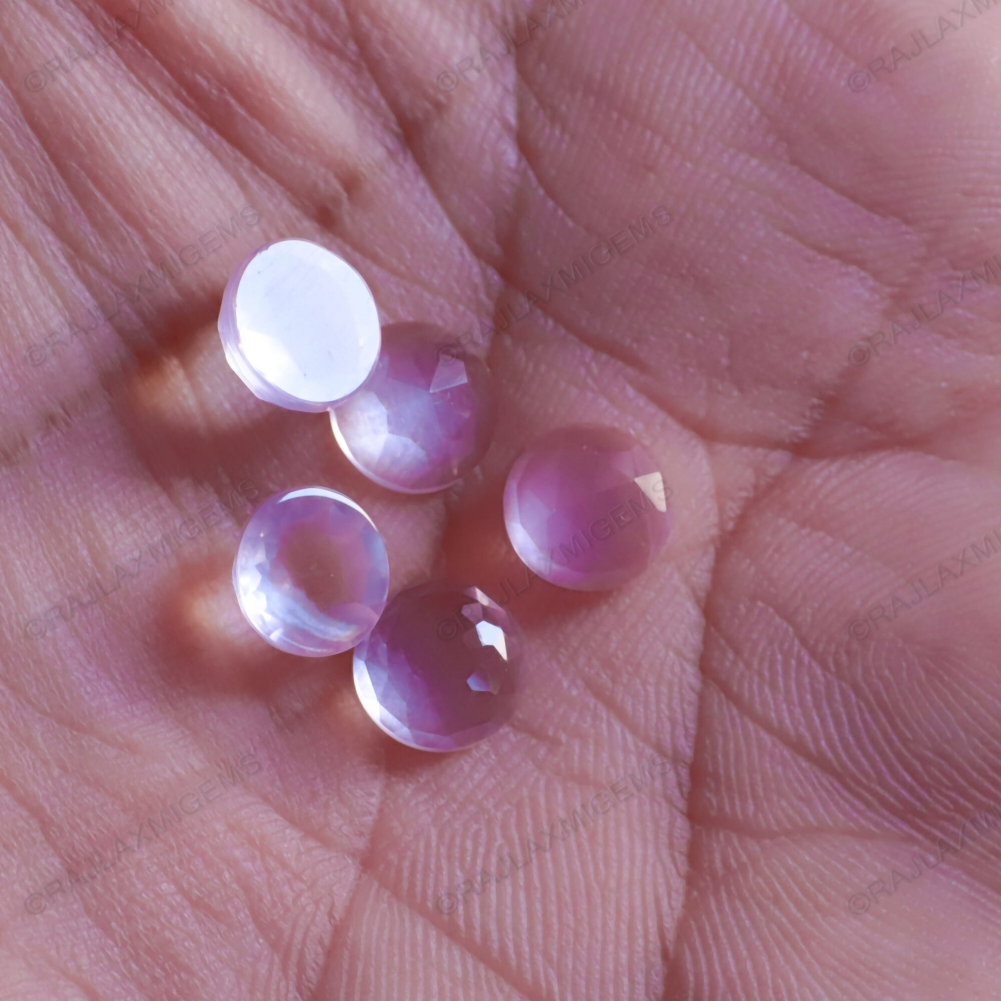 Natural Rose Quartz Pink Stone Round Shape Rose Cut Dome - Etsy