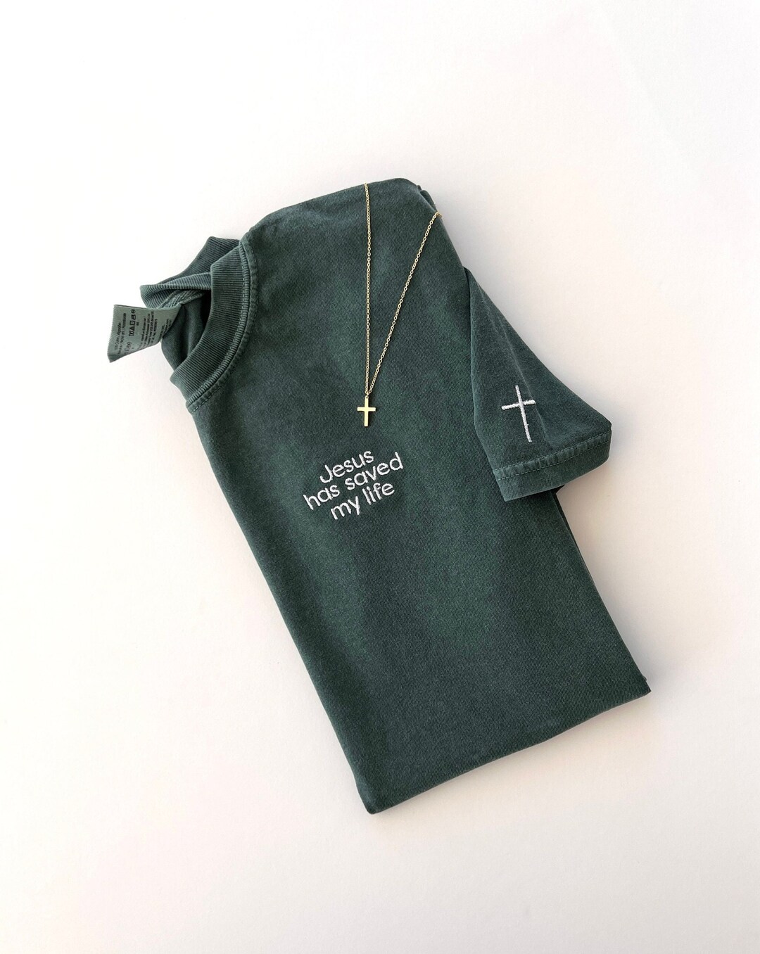 Jesus Has Saved My Life Shirt, Christian Embroidered Shirt, Sleeve ...