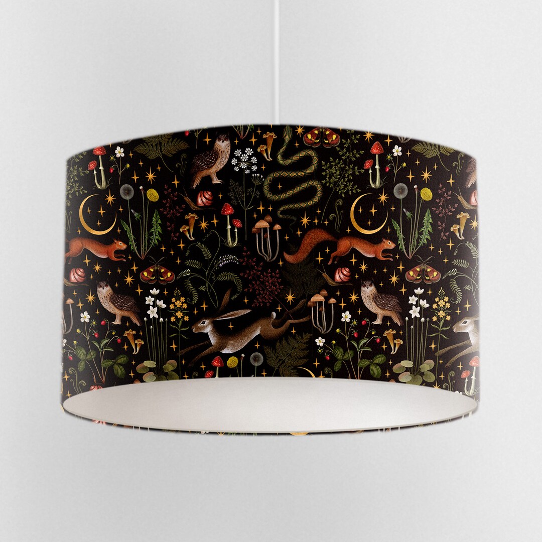 Dark Forest Lampshade, Nursery Ceiling Lampshade, Kids Room Lampshade ...