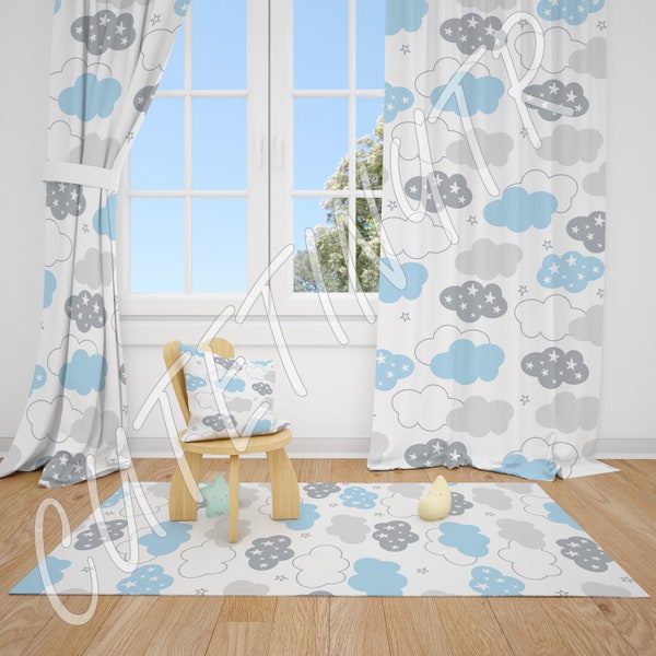 Baby Blue Nursery Curtains - Etsy