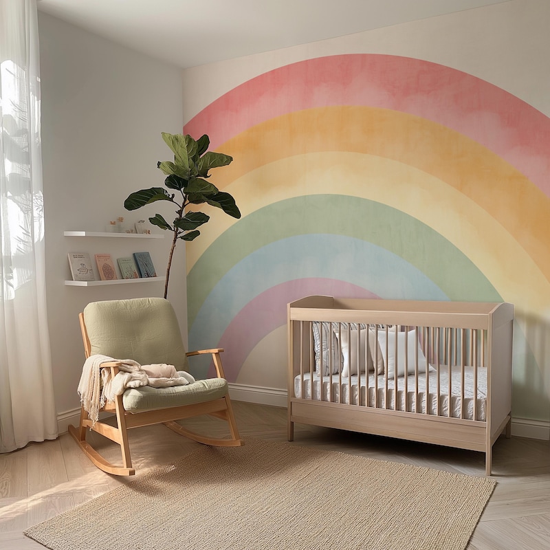Pink Wallpaper Rainbow - Etsy