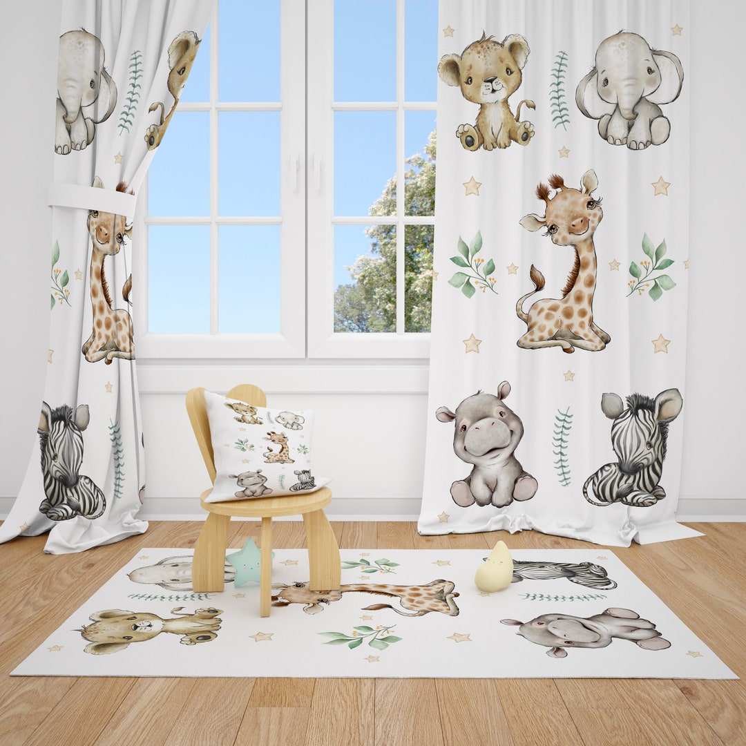 African Animals Baby Boy Room Rug Lampshade Cushion Cover - Etsy