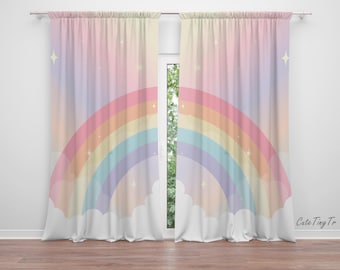 Rainbow Baby Girl Room Curtain Nursery Curtains Window Curtains - Etsy