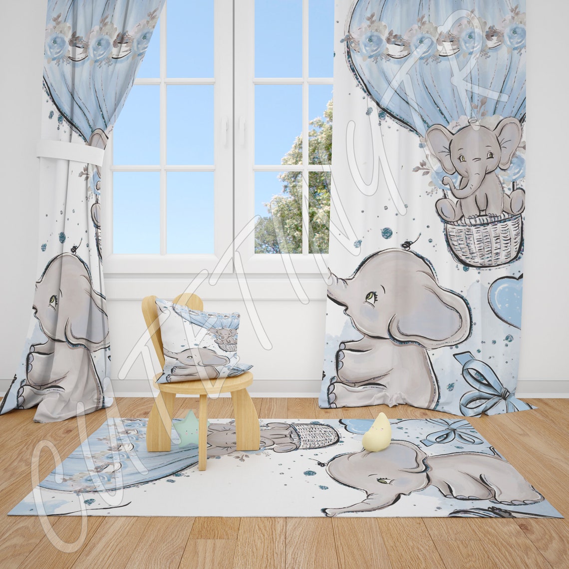 Cute Elephants Baby Boy Room Rug Nursery Rug Kids Room Rug - Etsy