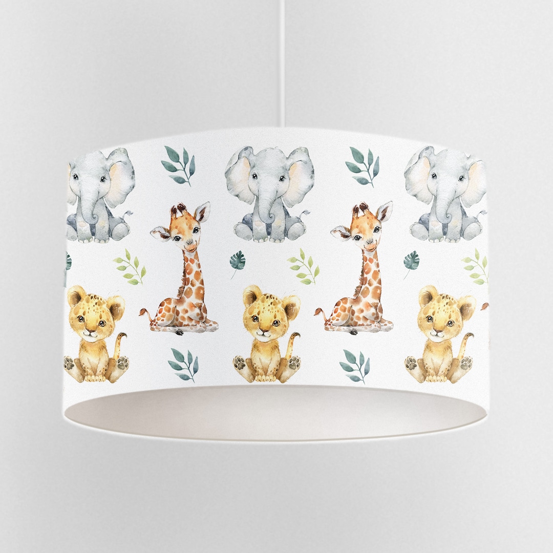 Baby Safari Animals Lampshade: Nursery Ceiling Light Shade - Etsy