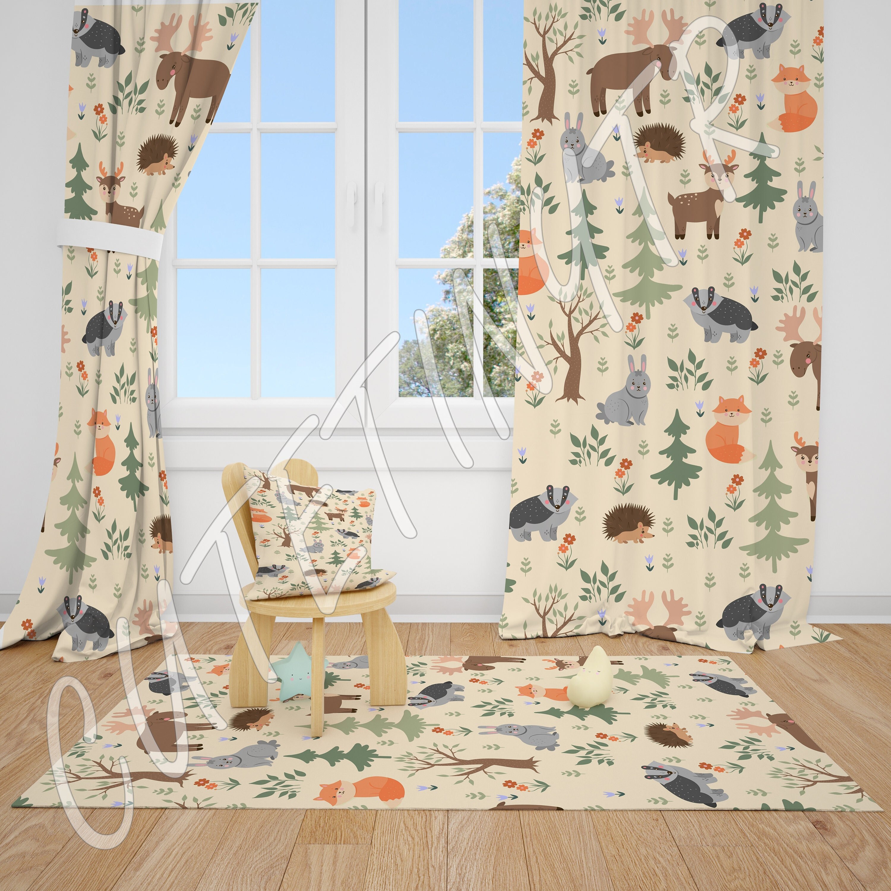 Nursery curtains woodland store
