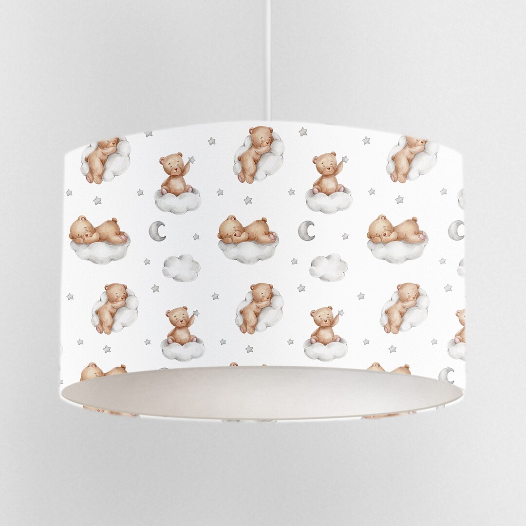 Teddy Bear Lampshade, Nursery Ceiling Lampshade, Kids Room Lampshade ...