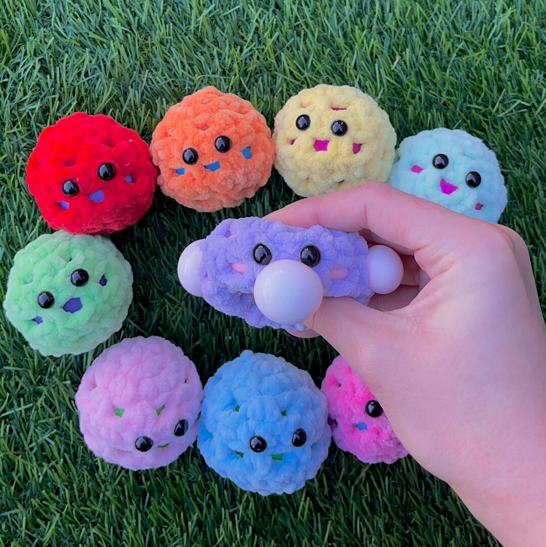 Crochet Stress Blob: Handmade Chenille Yarn Fidget Toy - Etsy