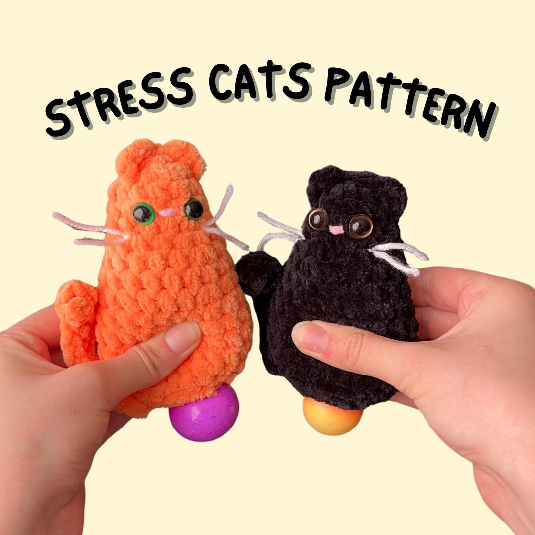Stress Cats PATTERN/ Crochet Cat Fidget Toy Pattern/ Cat Lover Gift ...