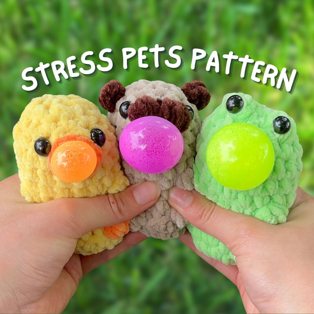 Crochet Pug, Frog, Duck Fidget Toy Pattern (PDF) - Etsy