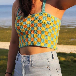 Crochet Checkerboard Top Pattern: Made-to-measure Tank (PDF Pattern) - Etsy