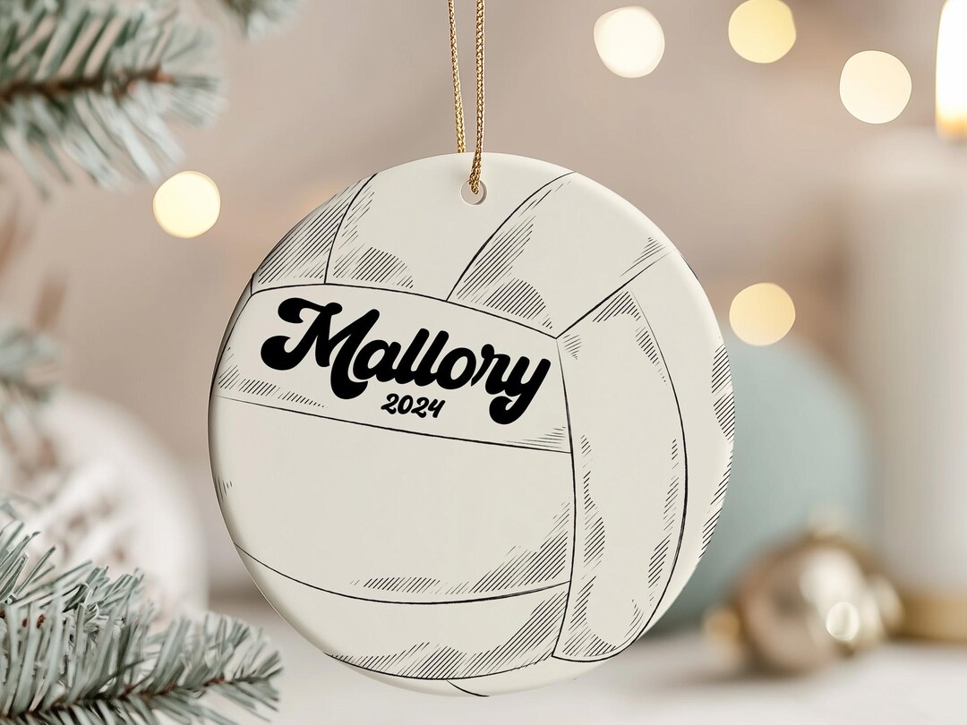 Volleyball Ornament Personalized With Name, Custom Volleyball Christmas ...
