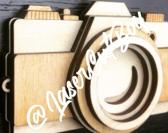 Wooden Photo Camera Laser Cut Different Size Shape Ornaments - Etsy