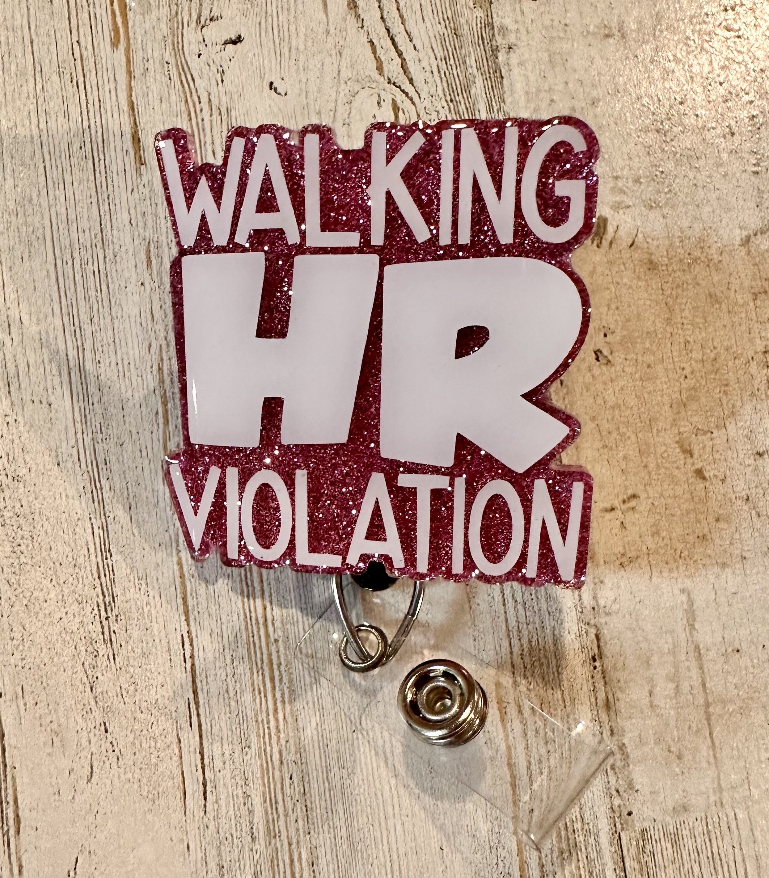 Walking HR Violation Acrylic Retractable Badge Reel - Etsy