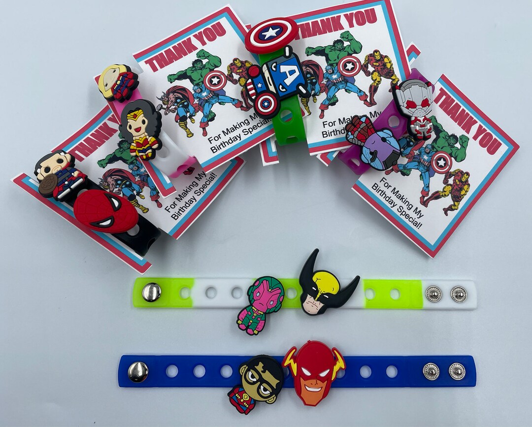 Superhero Party Favors Marvel Charms and Bracelet for Gift - Etsy
