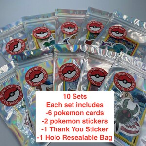 10 Pack Pokémon Party Card Pack Favors/ Pokemon Party Favors/ 6 Cards ...