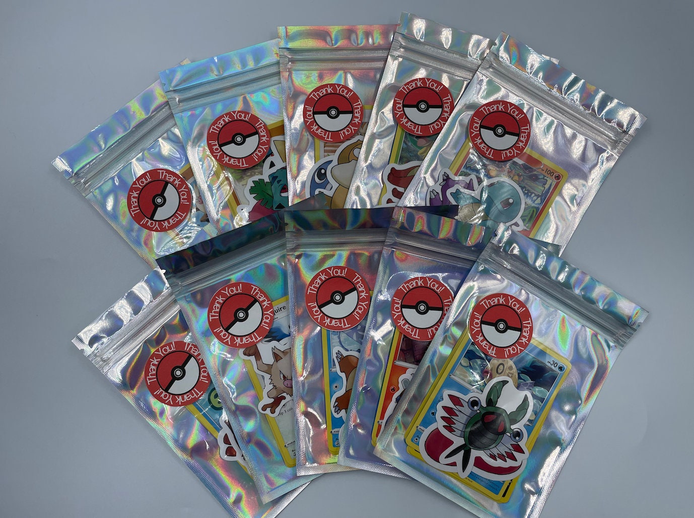 10 Pack Pokémon Party Card Pack Favors/ Pokemon Party Favors/ 6 Cards ...