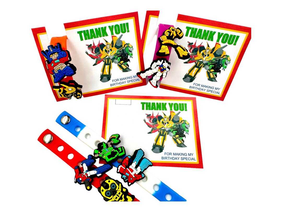 Transformers Party Favors: Robot Charm Bracelet Goodie Bag Set - Etsy