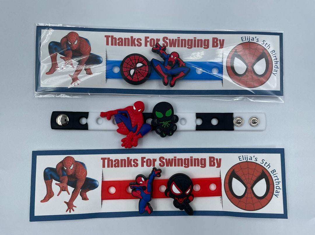 Spiderman Party Favors, Spidey Charms and Bracelet Gift /goodie Bags, 7 ...