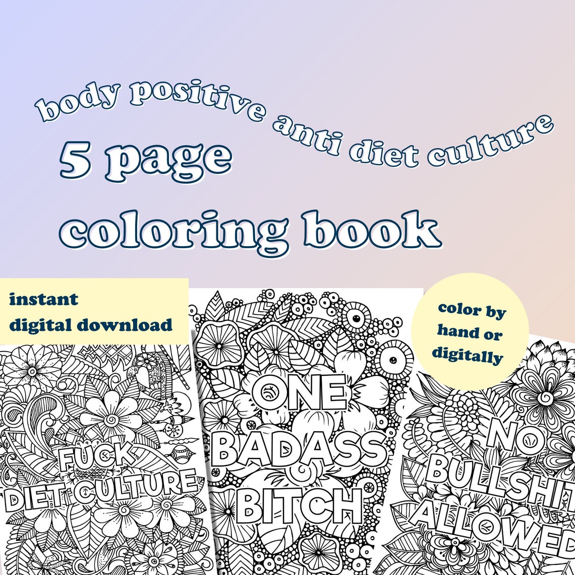 Body Positive Adult Coloring Book Digital coloring pages | Etsy
