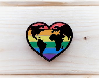 PRIDE LGBT Gay Sparkling Heart Emoji Enamel Pin - Etsy