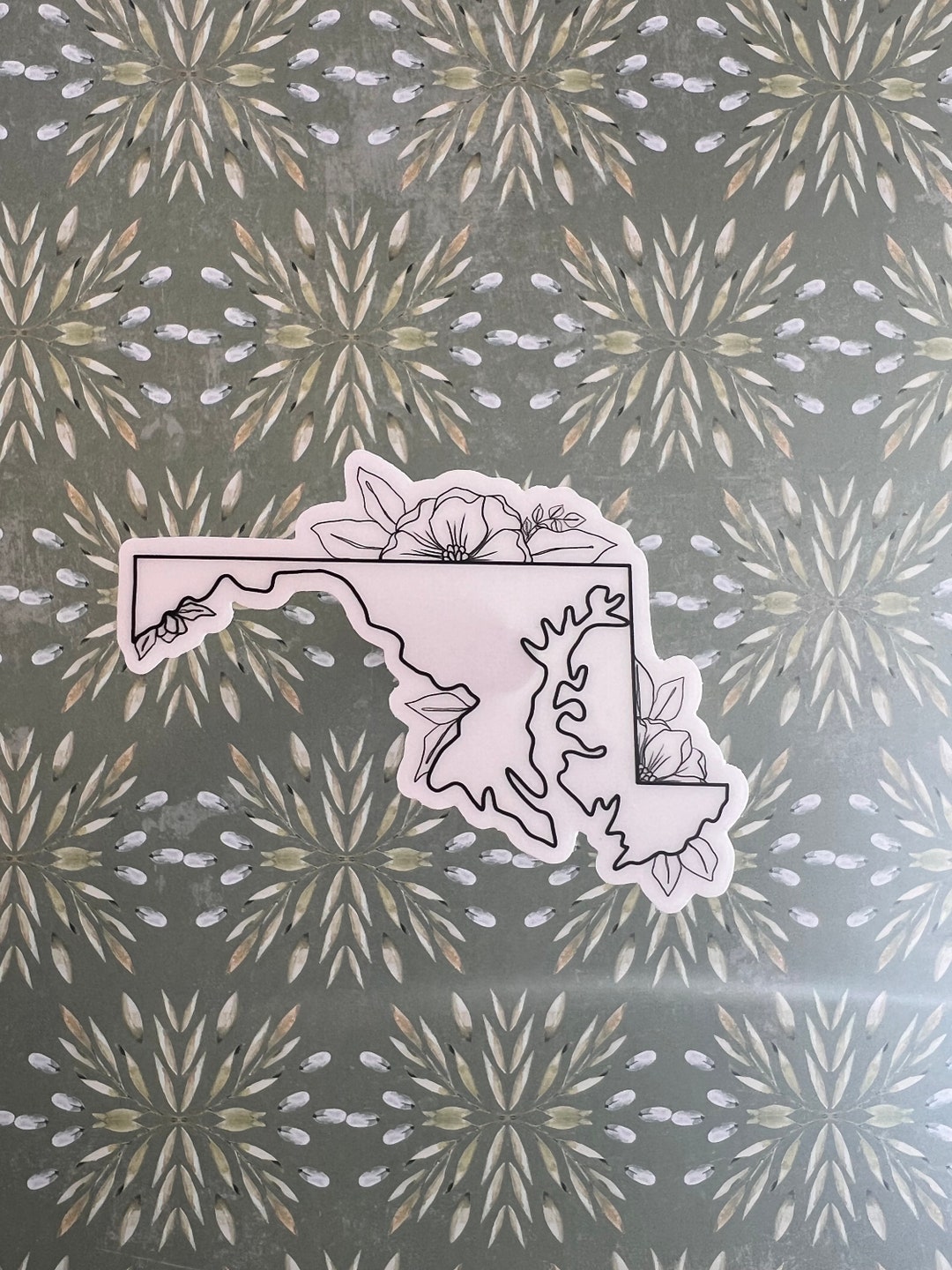 Clear Maryland Outline Sticker - Etsy