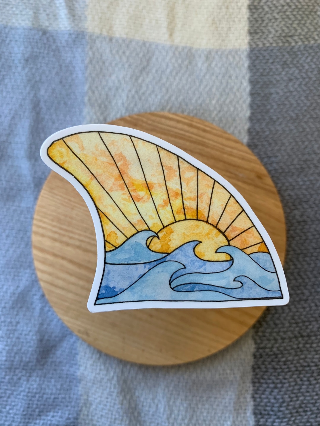 Surf Fin Wave Sticker - Etsy