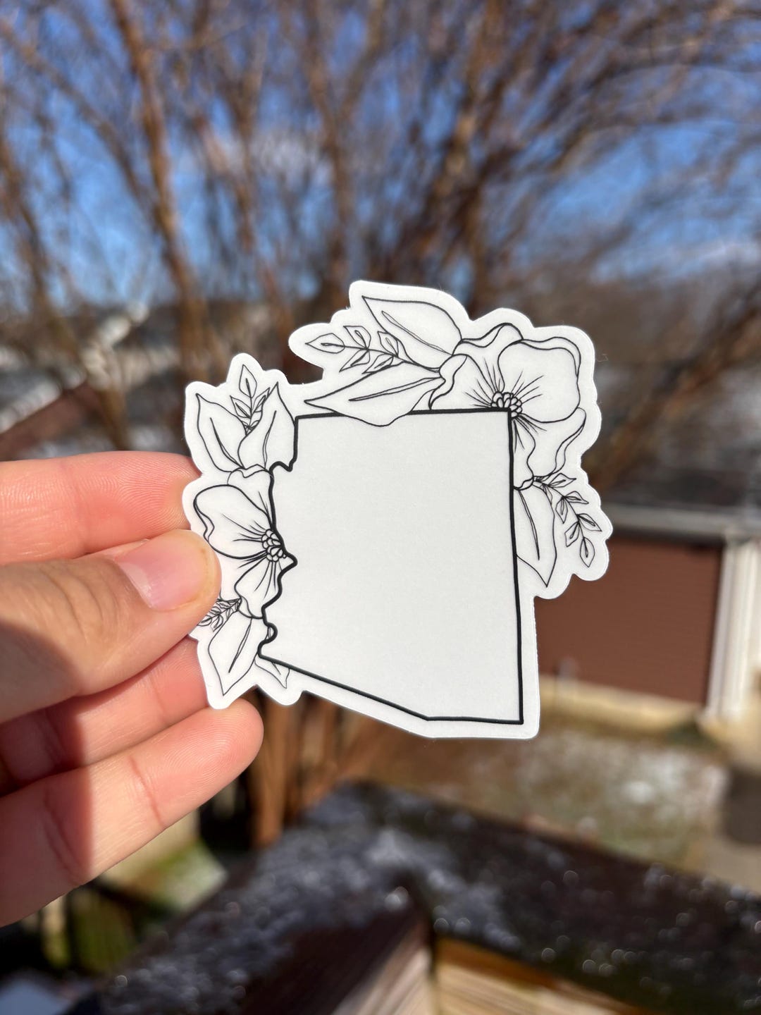 Clear Arizona State Outline Sticker - Etsy