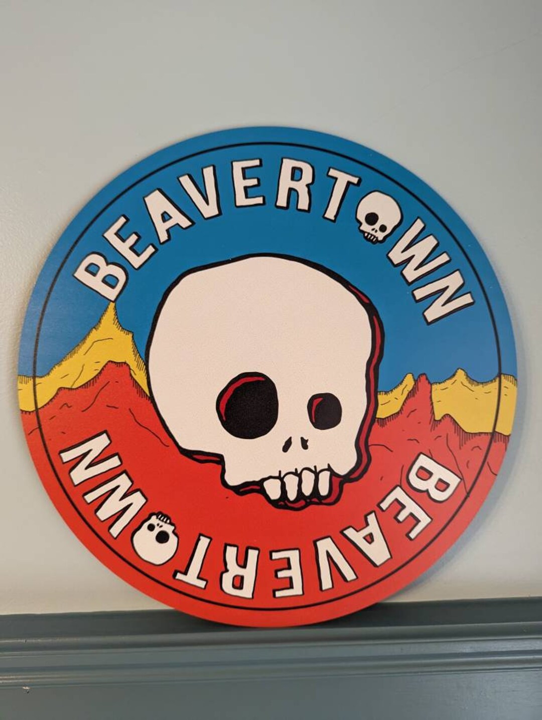 Beavertown Sign Wood Bar Vintage Man Cave Wall Wooden Circle Plaques ...