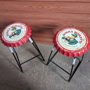 Bar Stool Man Cave Bar Stool Home Bar Bottle Top Cap Custom Design ...