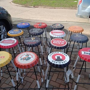 Bar Stool Man Cave Bar Stool Home Bar Bottle Top Cap Custom - Etsy UK