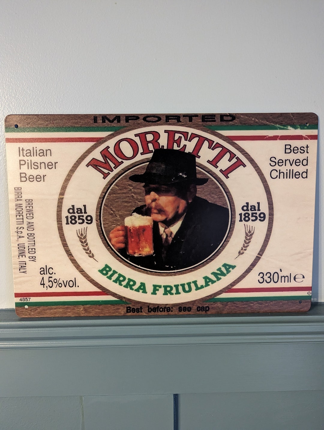 Birra Moretti Metal Sign 30x20cm A4 Plaque Home BAR Man Cave Gift Old ...