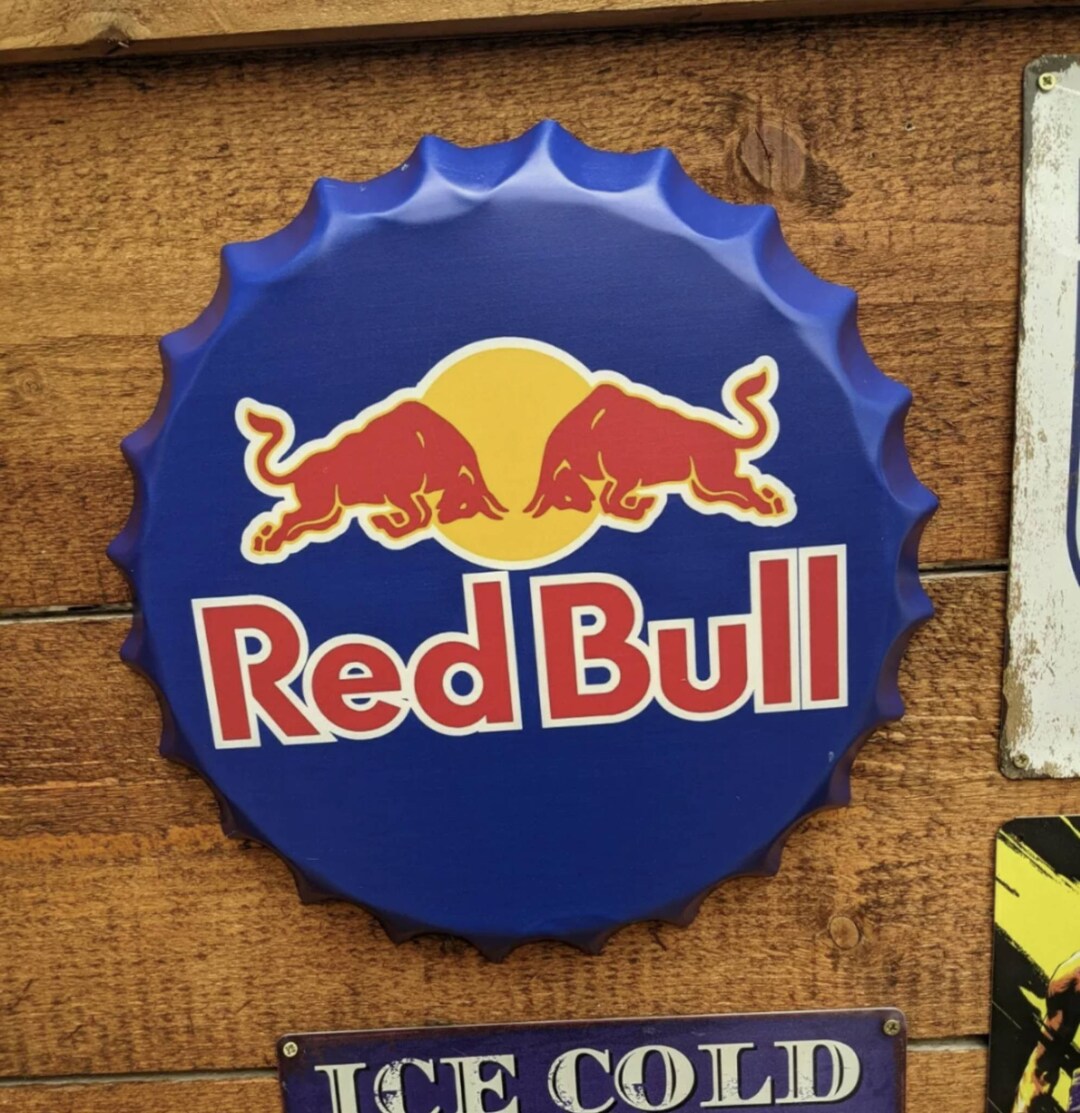 Red Bull Metal Bottle Top Large 35cm Bar Signs Pub Man Cave - Etsy