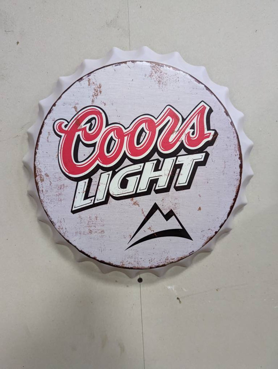 Coors Light Metal Wall Sign Bottle Top Large 35cm Bar Signs Pub Man ...