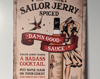Sailor Jerry Sign - Etsy UK