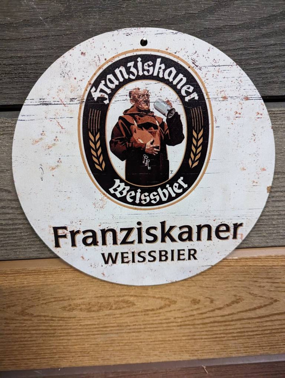 Franziskaner Wood Bar Signs Pub Man Cave Wall Sign Wooden Circle ...
