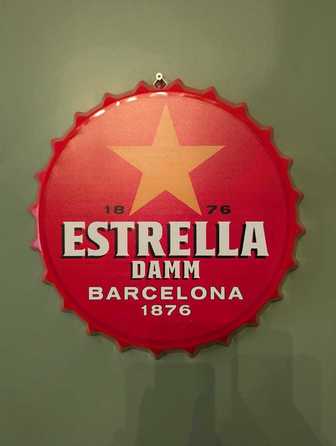 Estrella Beer Bottle Cap Metal Bar Sign - Man Cave Decor (35cm) - Etsy